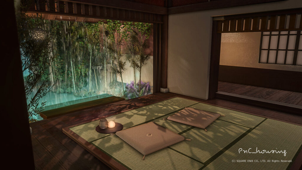 ハウジング代行「雨を眺める和モダン」【ハウジング紹介】 | ぽん子のアトリエ│FF14ハウジング・お役立ちサイト